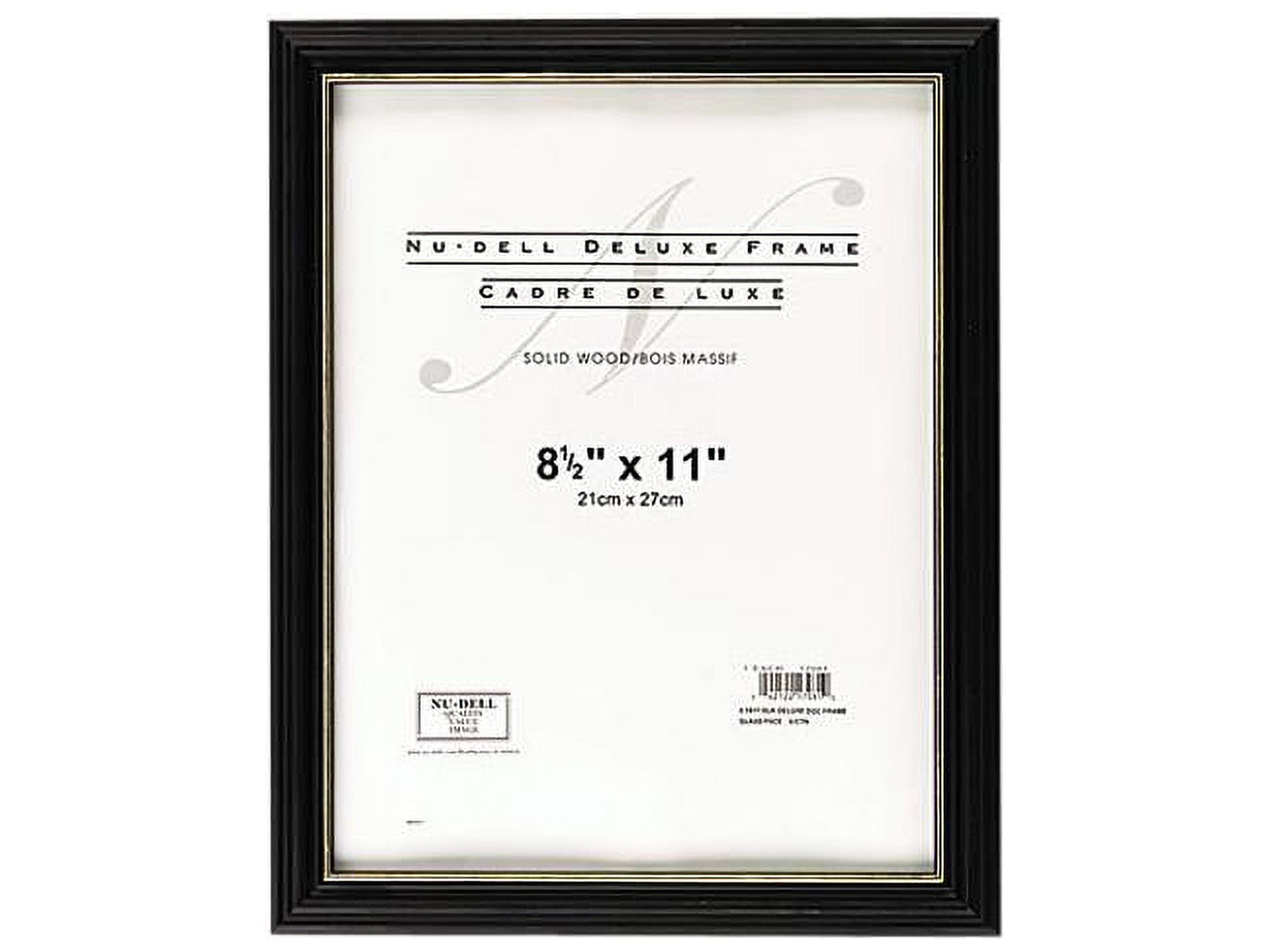 Nu-Dell 17081 Deluxe Document Frame, Plastic, 8-1/2 x 11, Black ...