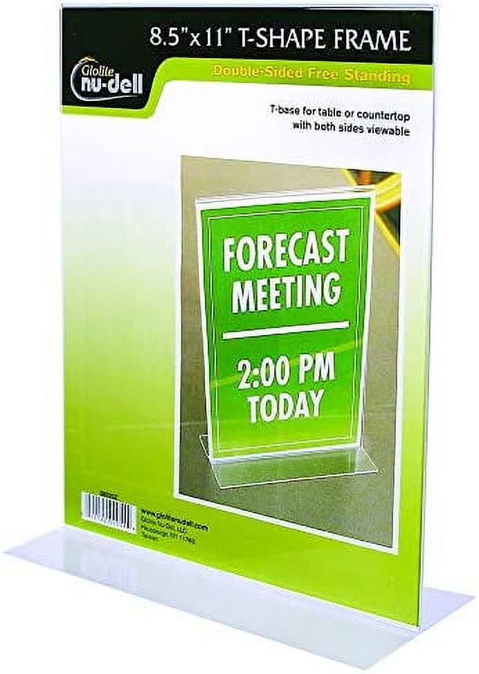 Nu-Dell 8.5 x 11 Inches T-Shaped Sign Holder, Clear - Walmart.com