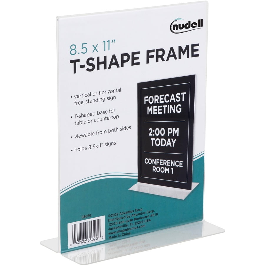 Nu-Dell T-shape Acrylic Frame Standing Sign Holder - Walmart.com