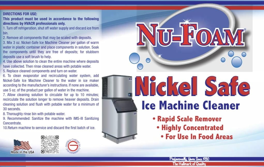 Nu-Foam Ice Machine Cleaner and Descaler, 32 fl oz, Nickel Safe ...