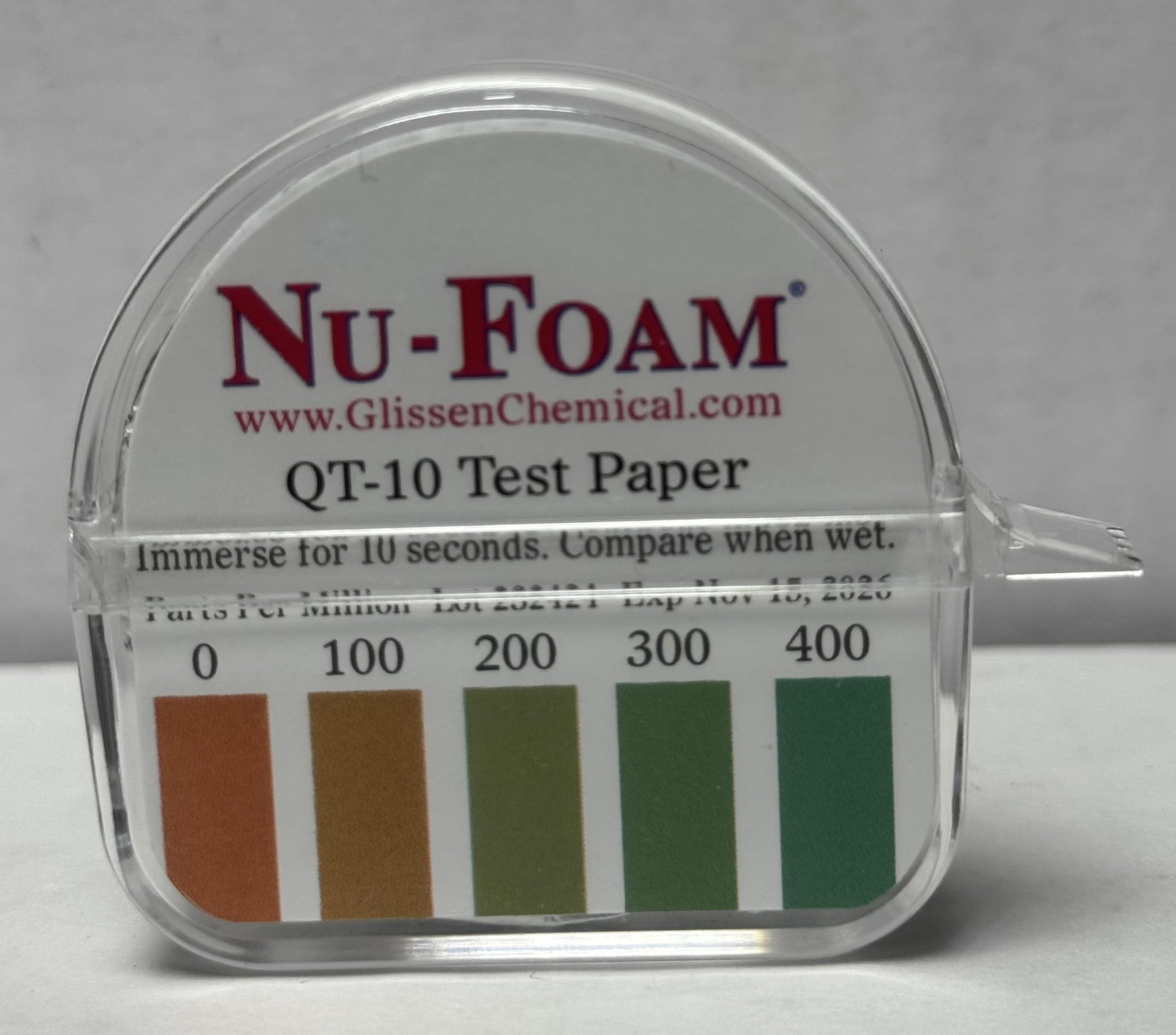 Nu-Foam QT-10 Test Paper, Immerse for 10 Seconds, Compare When Wet, 0 ...
