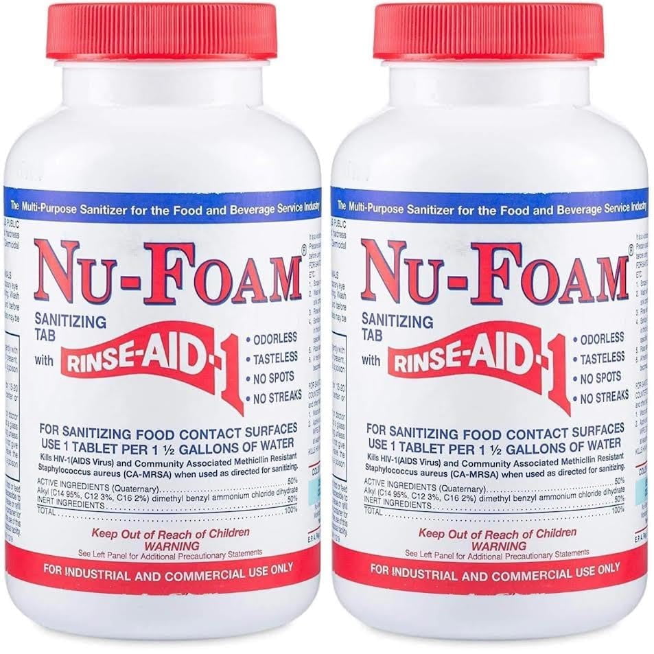 Nu-Foam Sanitizing Tablets for Bar Glassware – Superior Rinse Aid ...