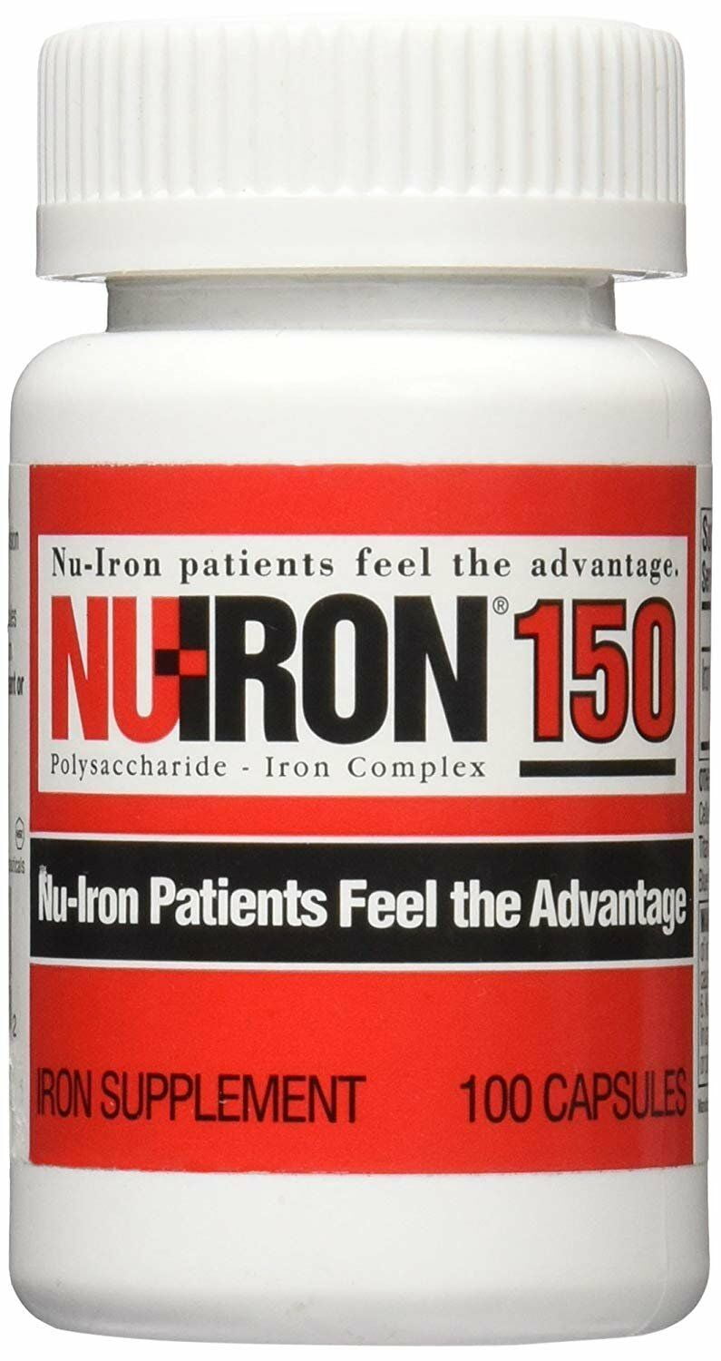 Nu-Iron 150 High Absorption Gentle Iron Supplement Capsules, 100 Count ...