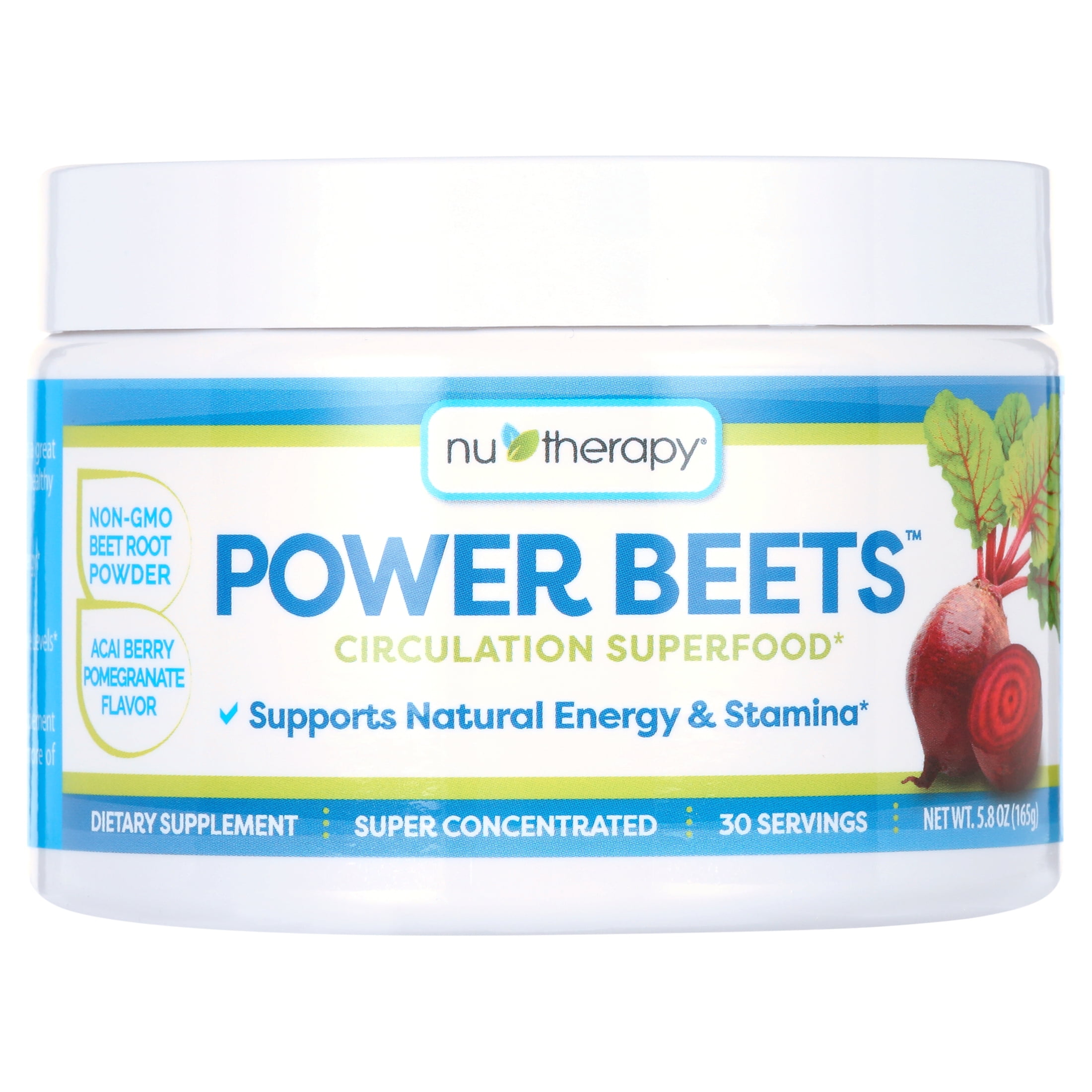 NuTherapy Power Beets Supplement Powder with Acai Berry Pomegranate 5.8 ...