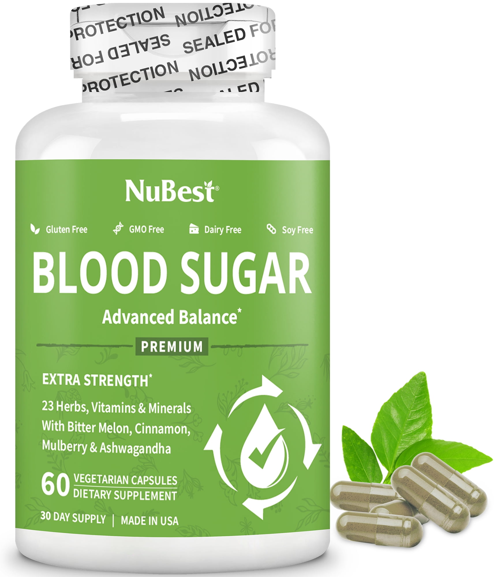 NuBest Diabetic Health Blood-Sugar Supplement - 60 Vegan Capsules ...