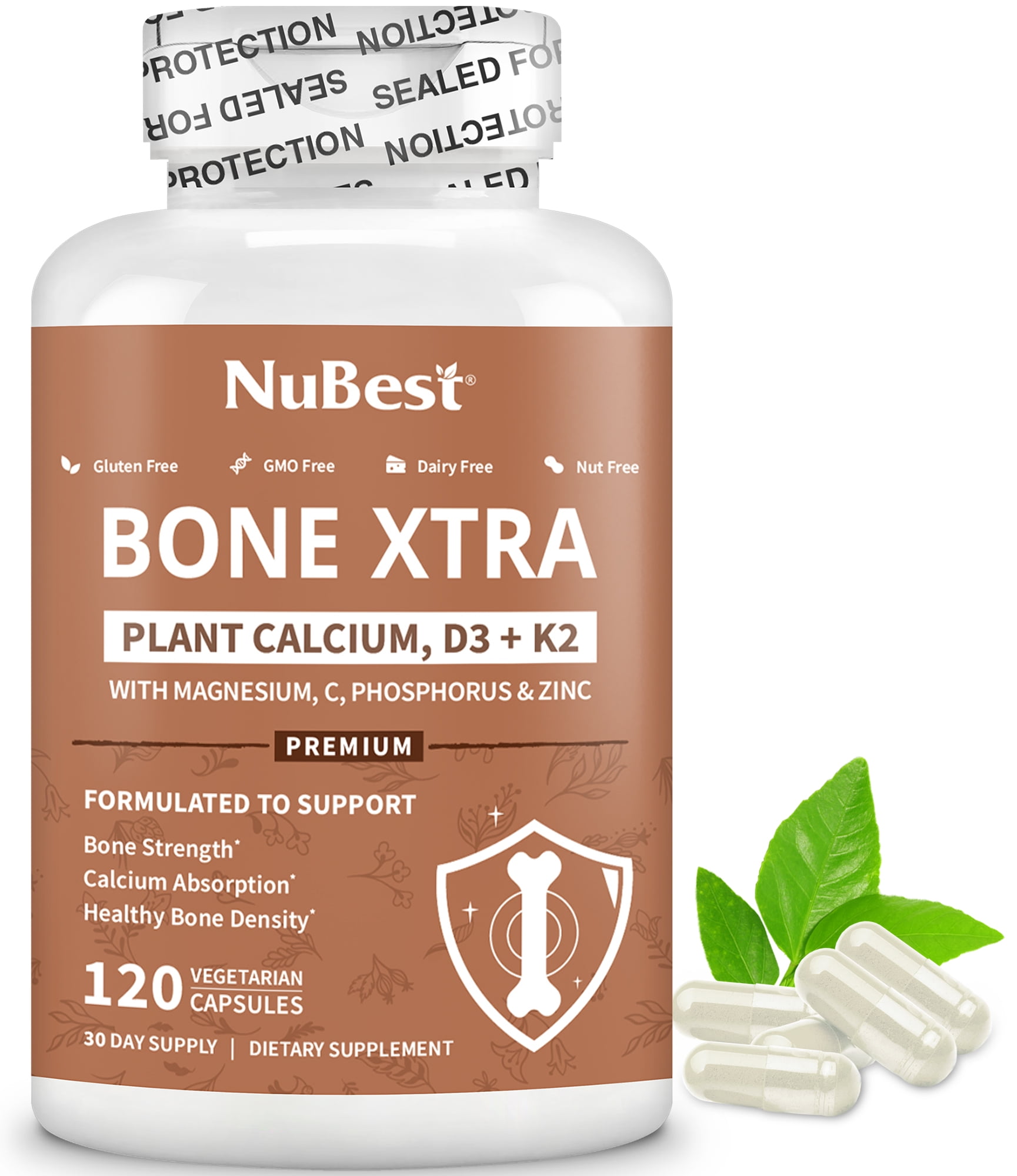 NuBest Bone Xtra, Bone Health Supplement With Plant Calcium, Vitamins ...