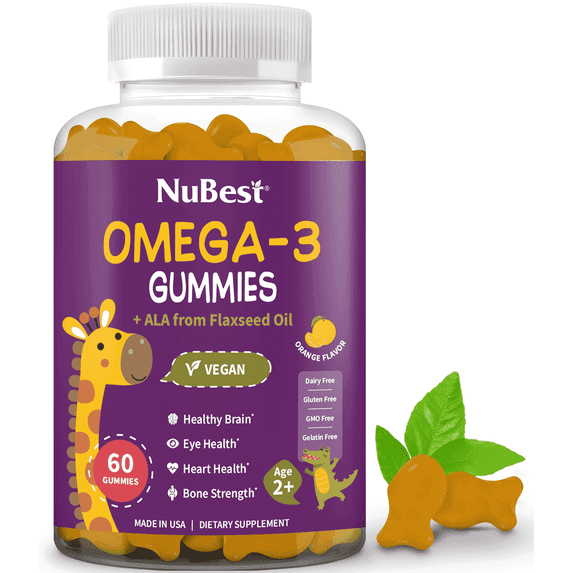 NuBest, Omega-3 Gummies, 50 count, Vegan Orange Flavor - Walmart.com