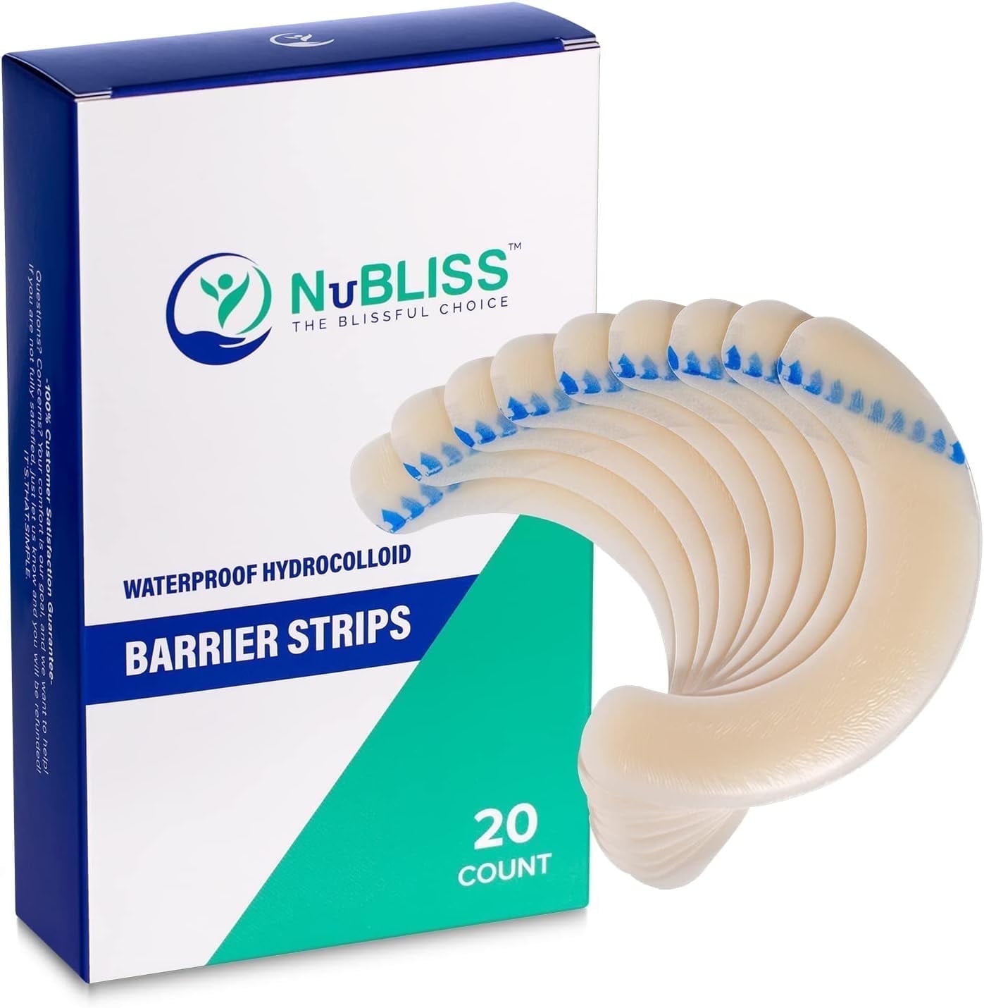 NuBliss Elastic Skin Adhesive Ostomy Barrier Strips, Hydrocolloid ...