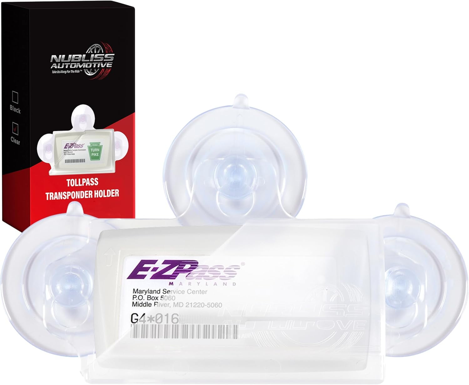 NuBliss New EZ Pass Holder with Super Strong Suction Cups, Road Trip ...