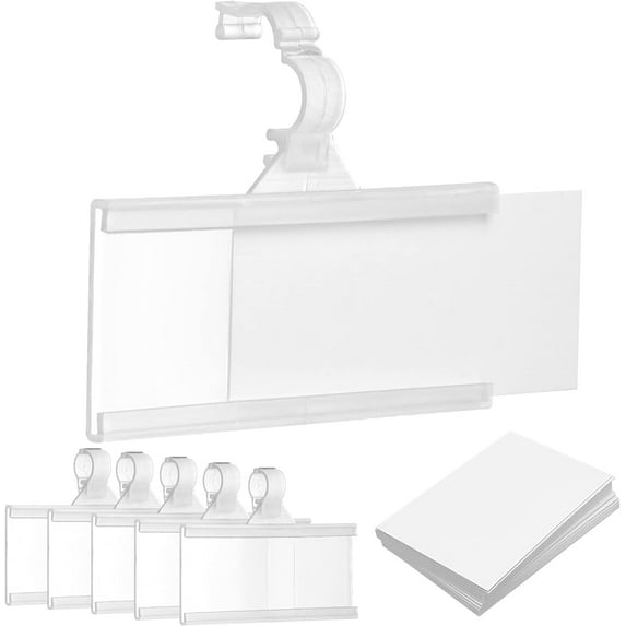 NuBliss Price Tags Label Holder, Wire Shelf Labels Snap On Plastic Sign ...