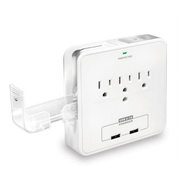 NuGiant Wall NSS17 Tap Surge Protector with USB Charger and Cradles ...
