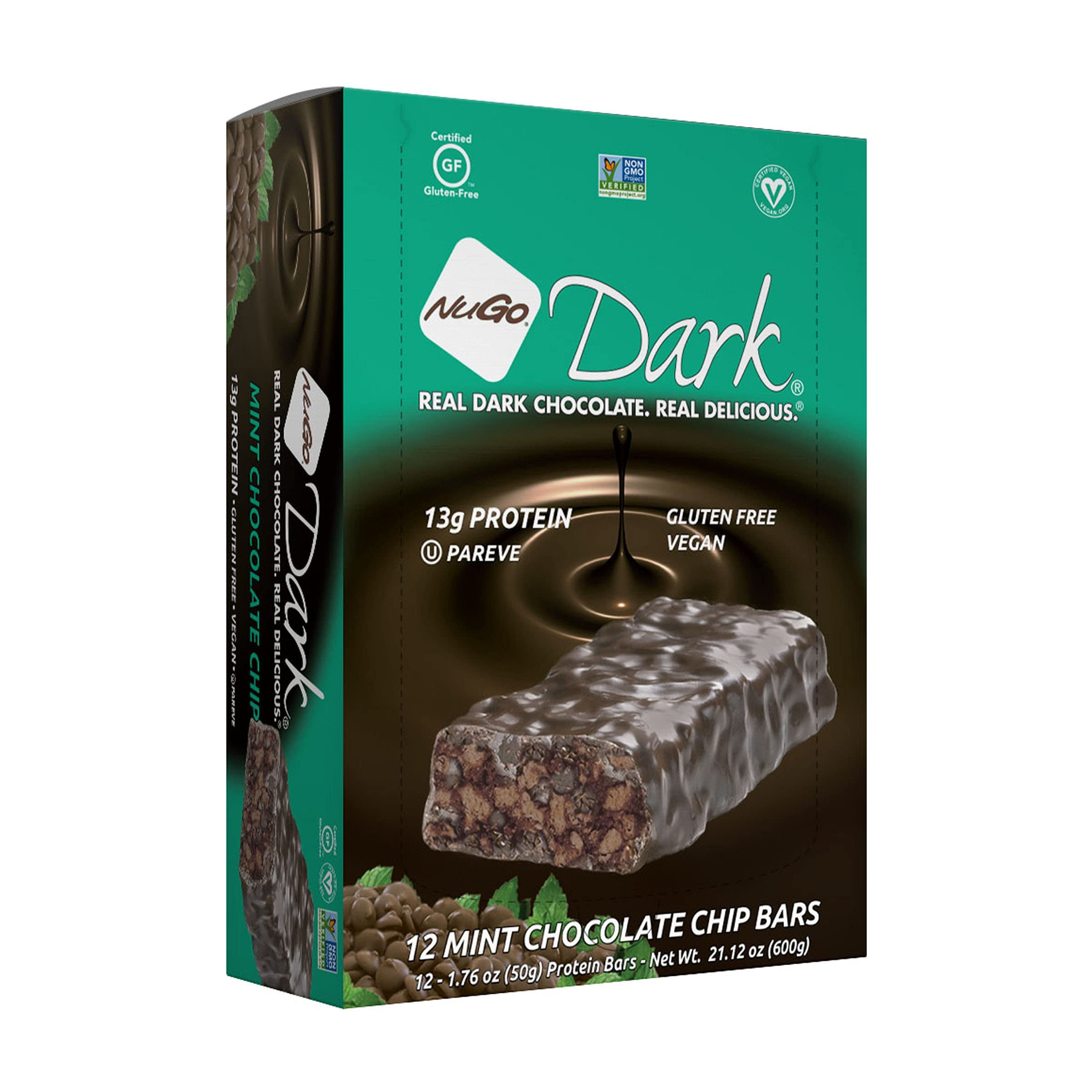 NuGo Dark Mint Chocolate MMF7 Chip Box, 1.76 OZ (Pack of 12) - Walmart.com