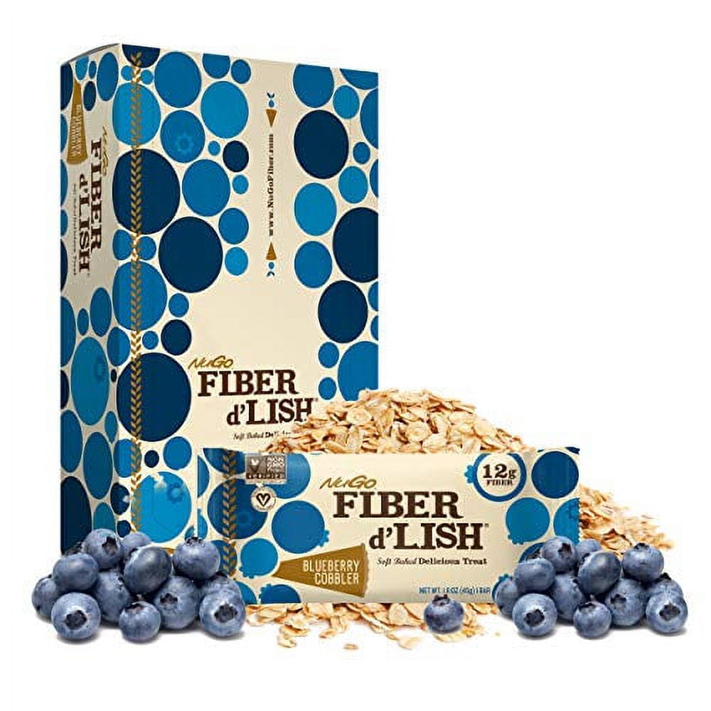 NuGo Fiber d'Lish Blueberry Cobbler, 12g High Fiber, Vegan, 150 ...