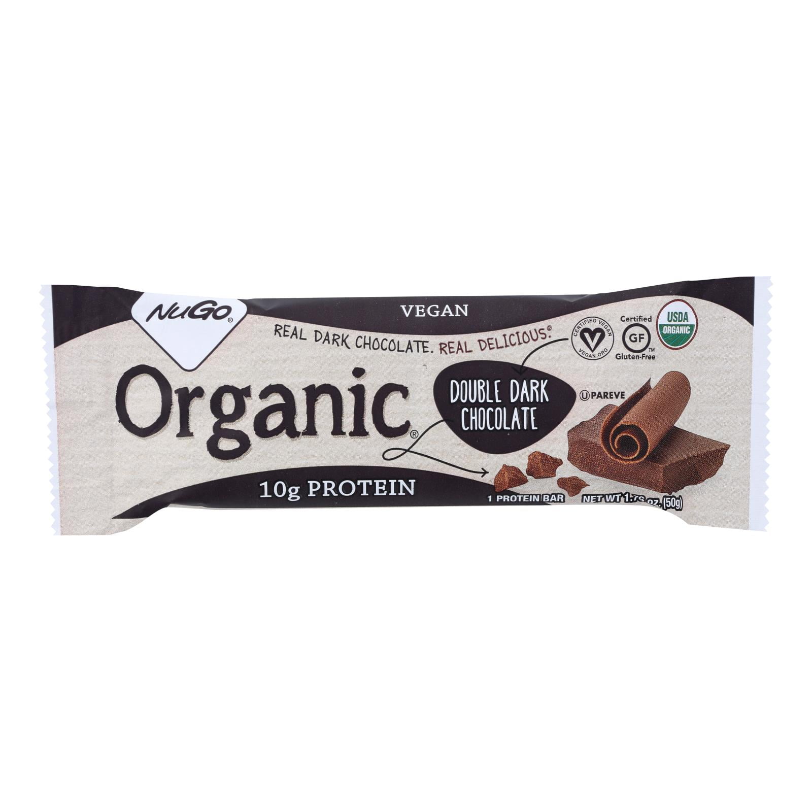 NuGo Nutrition Bar - Organic Double Dark Chocolate - 1.76 oz - Case of ...