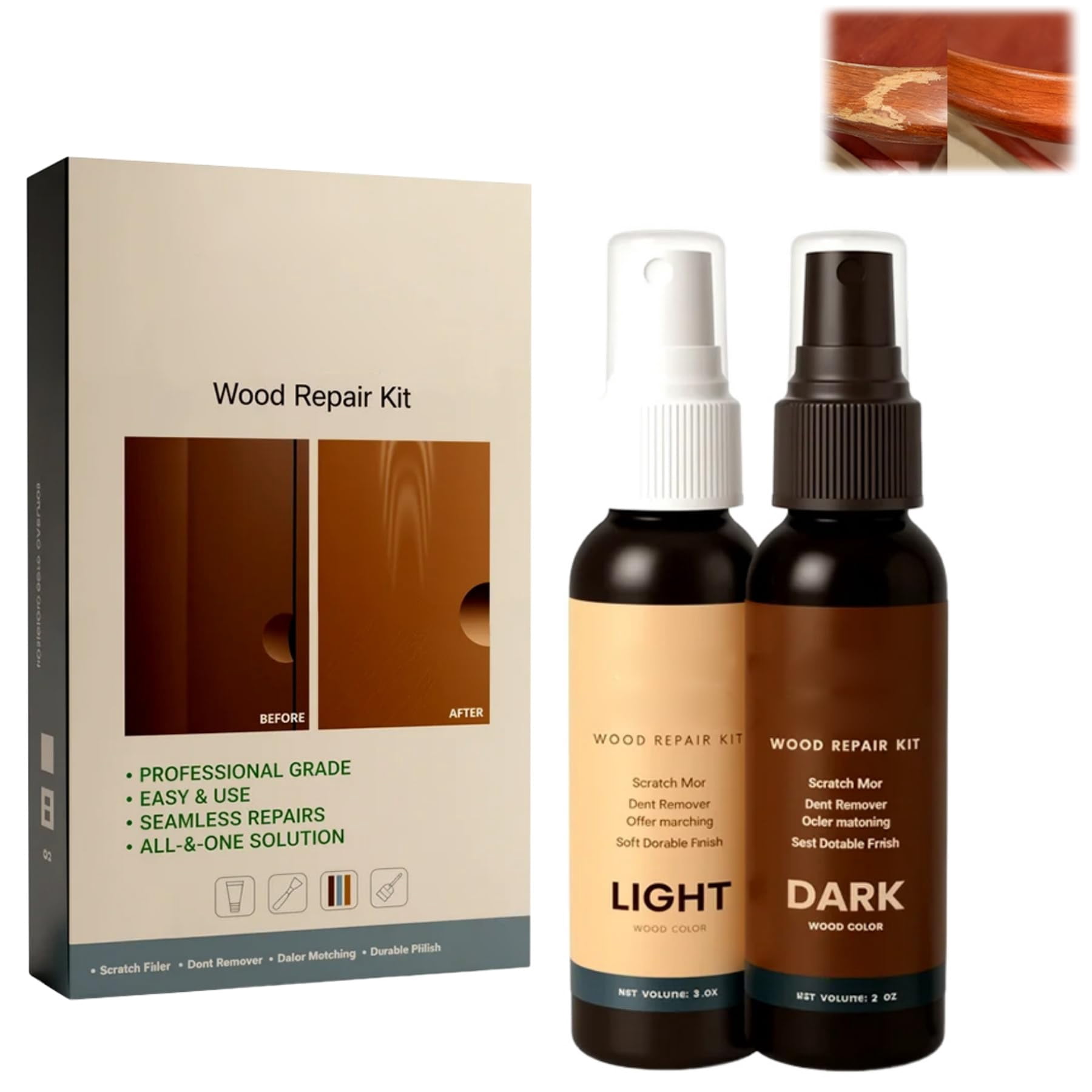 NuGrain Wood Repair Kit, Professional Wood Floor Scratch Repair, Floor ...