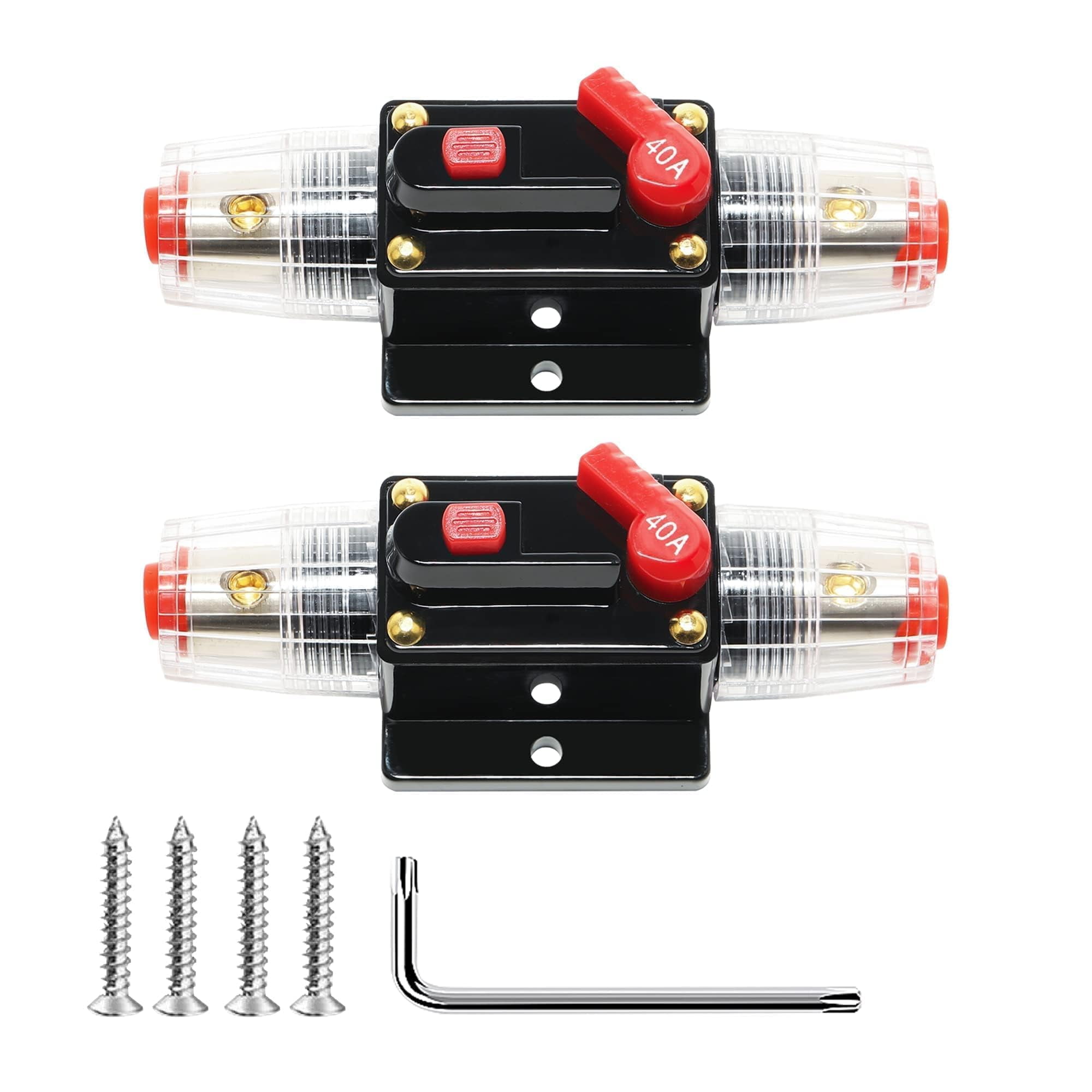 NuIth 40 Amp Inline Fuse Circuit Breaker with Manual Reset, Waterproof ...