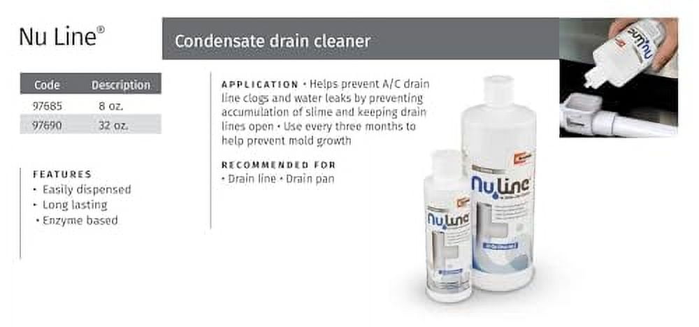 NuLine HVAC Condensate Nu-Line Drain Cleaner, 8 ounce (Pack of 6 ...