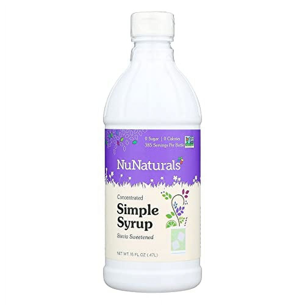NuNaturals Stevia Syrup, Sugar-Free Sweetener, Plant-Based Sugar ...