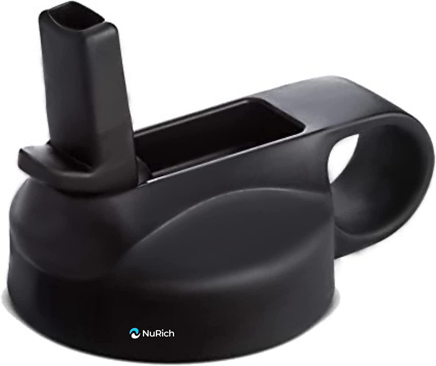 NuRich Hydro Wide Mouth Black Flip and Sip Straw Replacement Lid or Cap ...