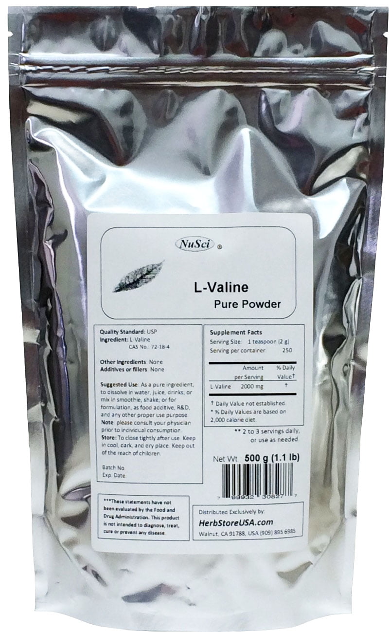 NuSci L-Valine Pure Powder 500 g (1.1 Lb) - Walmart.com