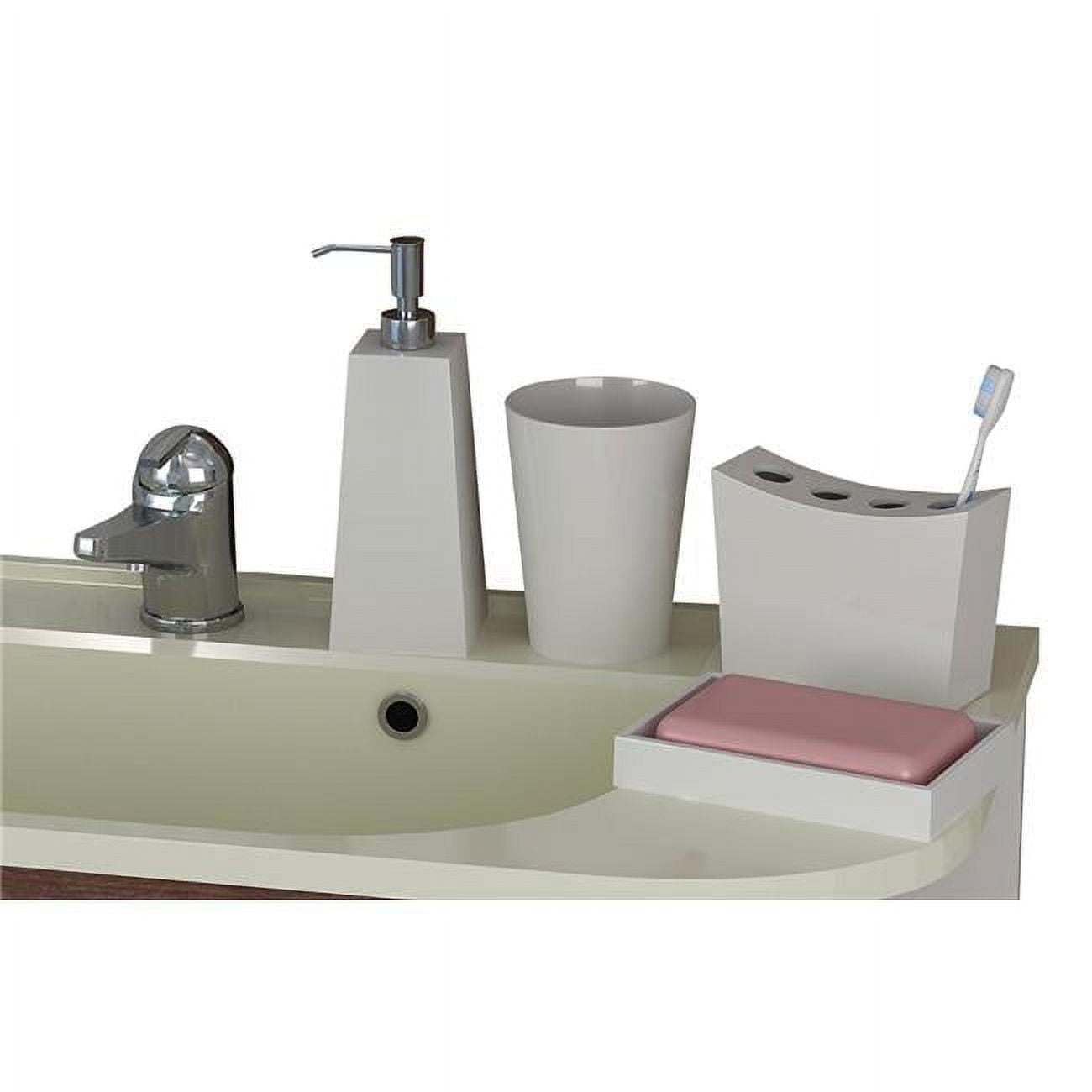 NuSteel ET-3456-SET4 Soap Dish Tooth Brush Holder Tumbler & Lotion Pump ...