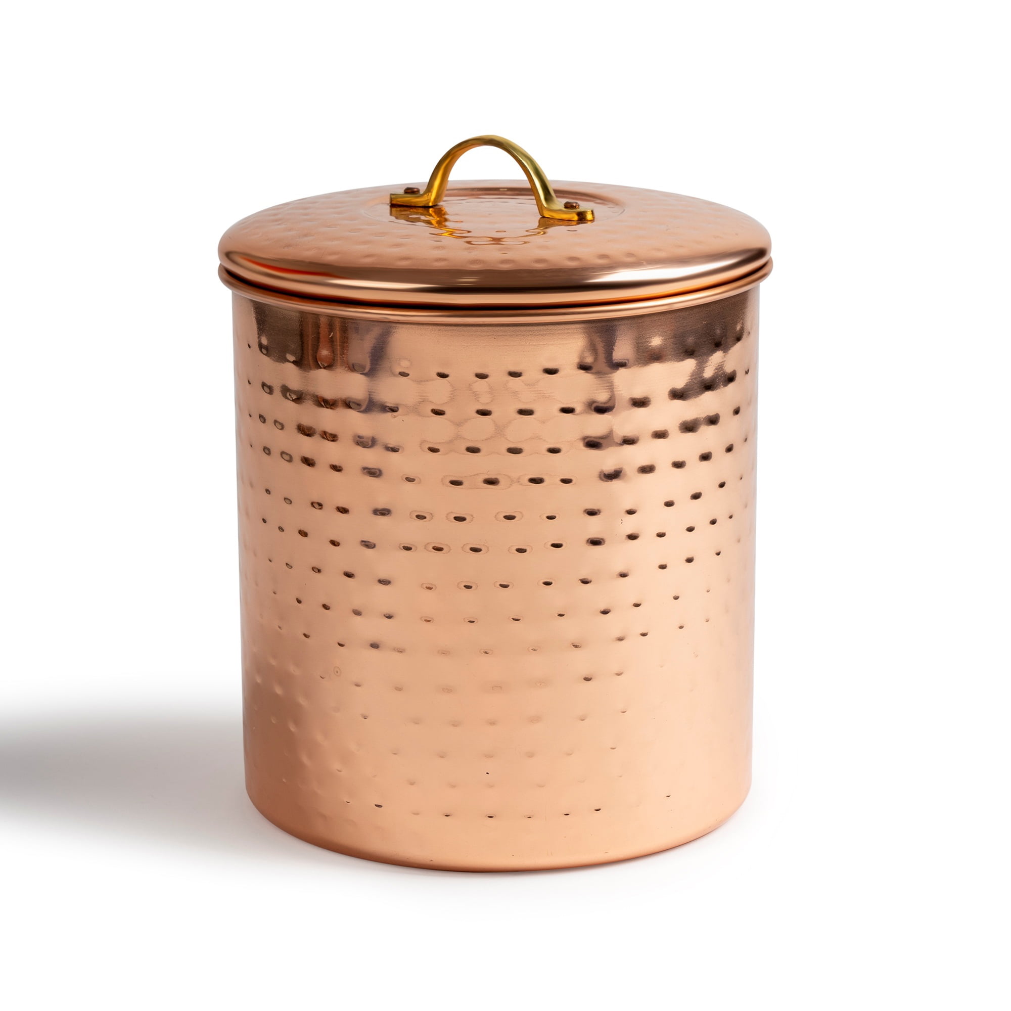 Nusteel 2 qt. Vintage Hammered Copper Canister, Stainless Steel Counter ...