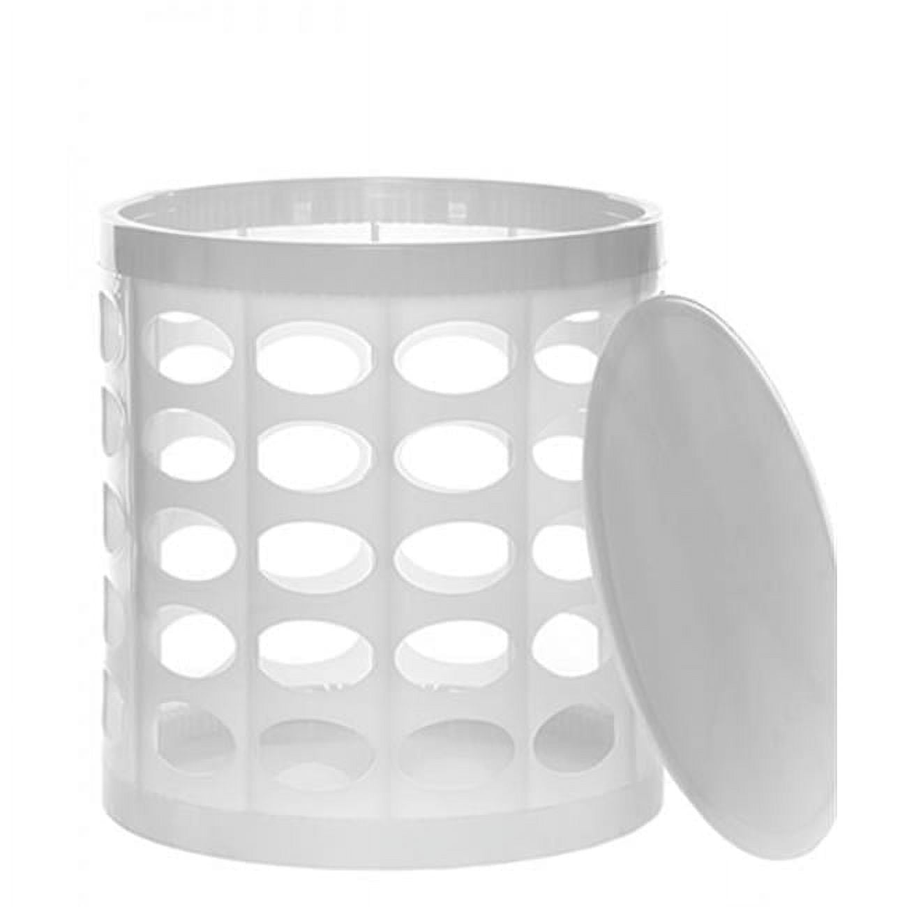 NuSteel TT-104WHV Otto Storage Stool - Round Plastic Storage Ottoman ...