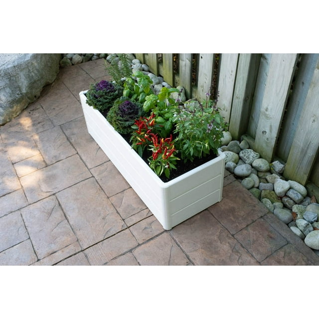 NuVue Products 26009, Terrace Garden Bed - White: 36.5 in W x 13 in L x 11.5 in H - Walmart.com