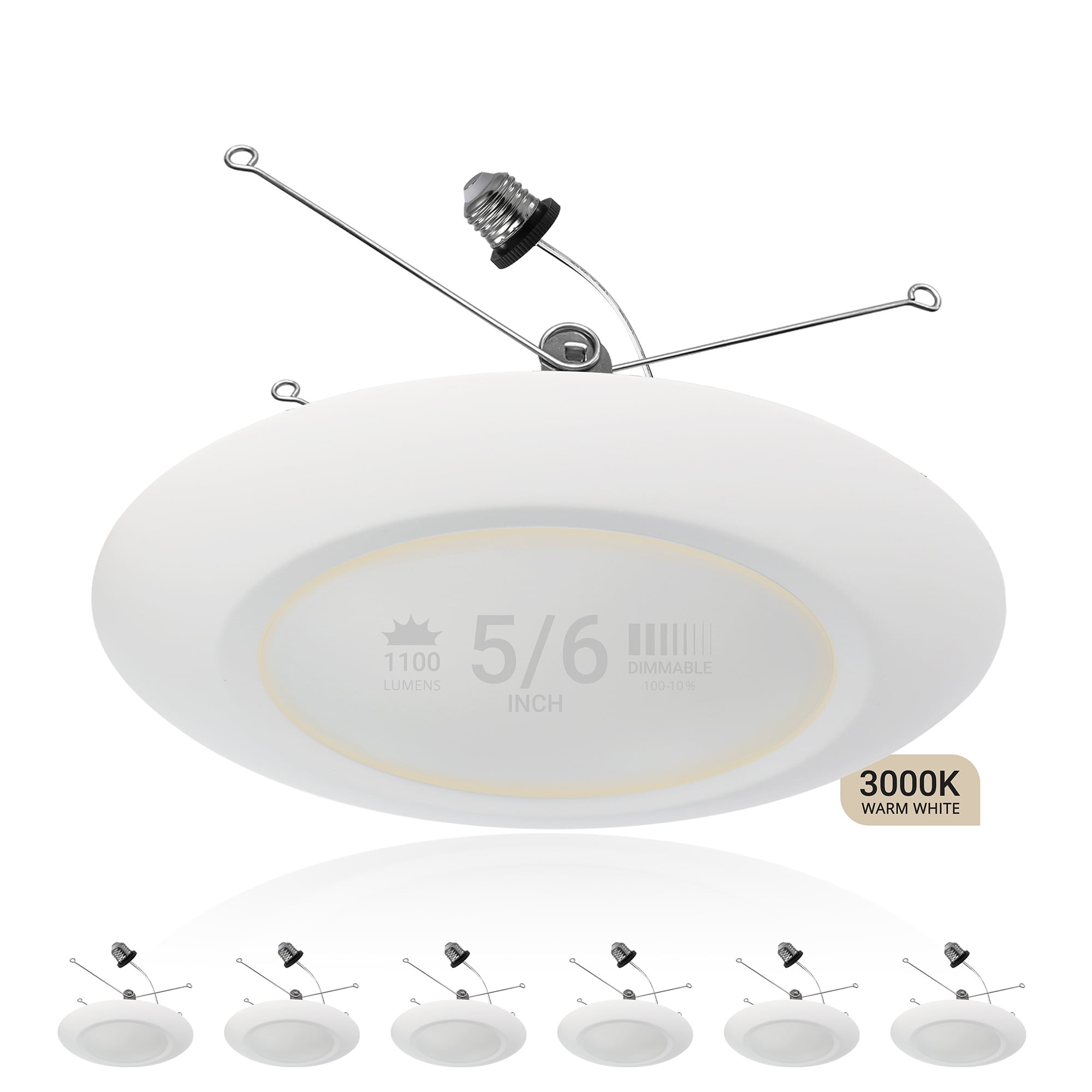 NuWatt 5/ 6'' LED Recessed Retrofit Low Profile Disk Downlights, E26 ...