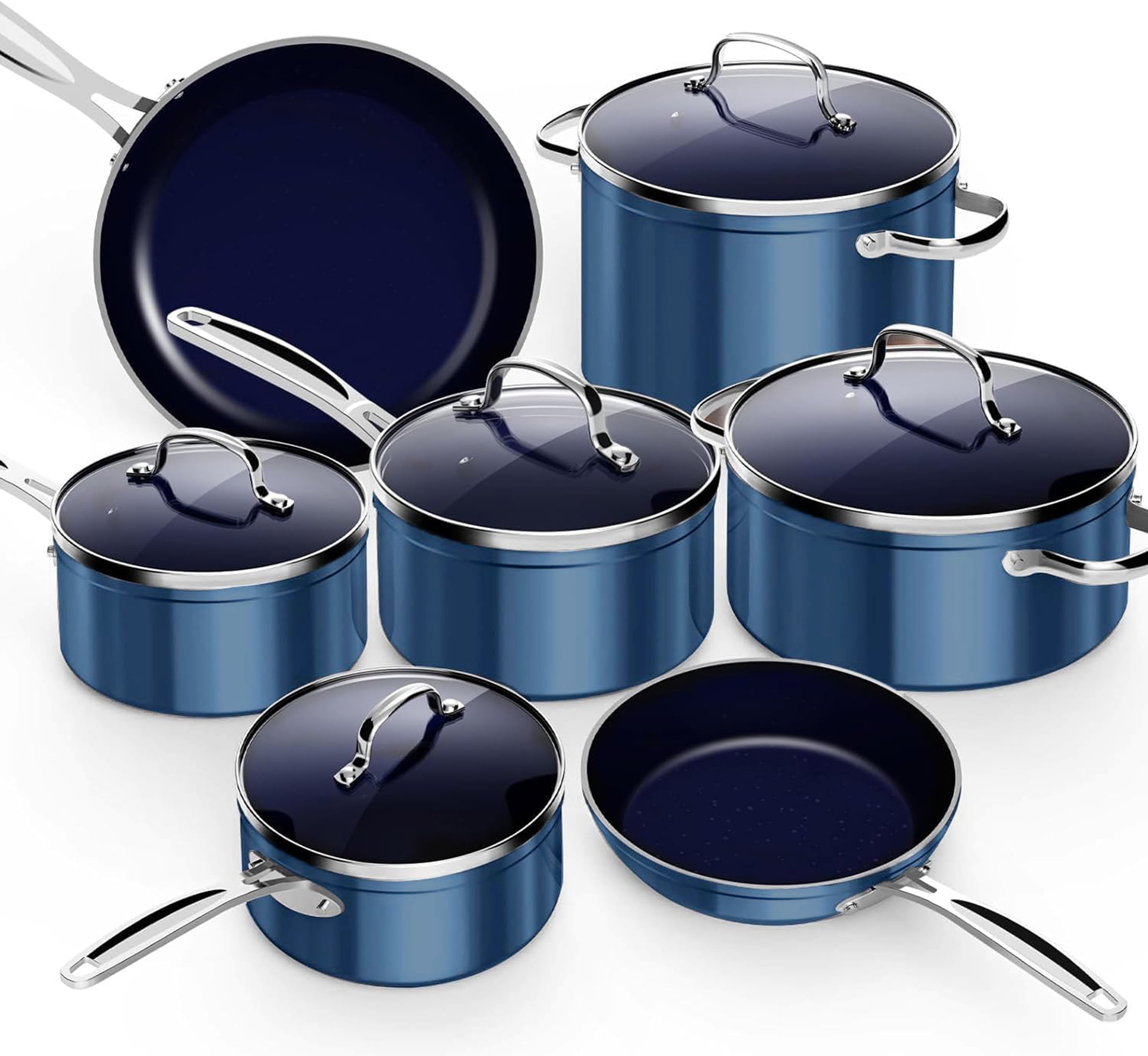 NuWave 12 Pcs Non-Stick Cookware Set for Induction Kitchen, Healthy ...