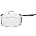 NuWave 5QT Tri-Ply Stainless Steel Sauté Pan with Lid, Even-Heating ...