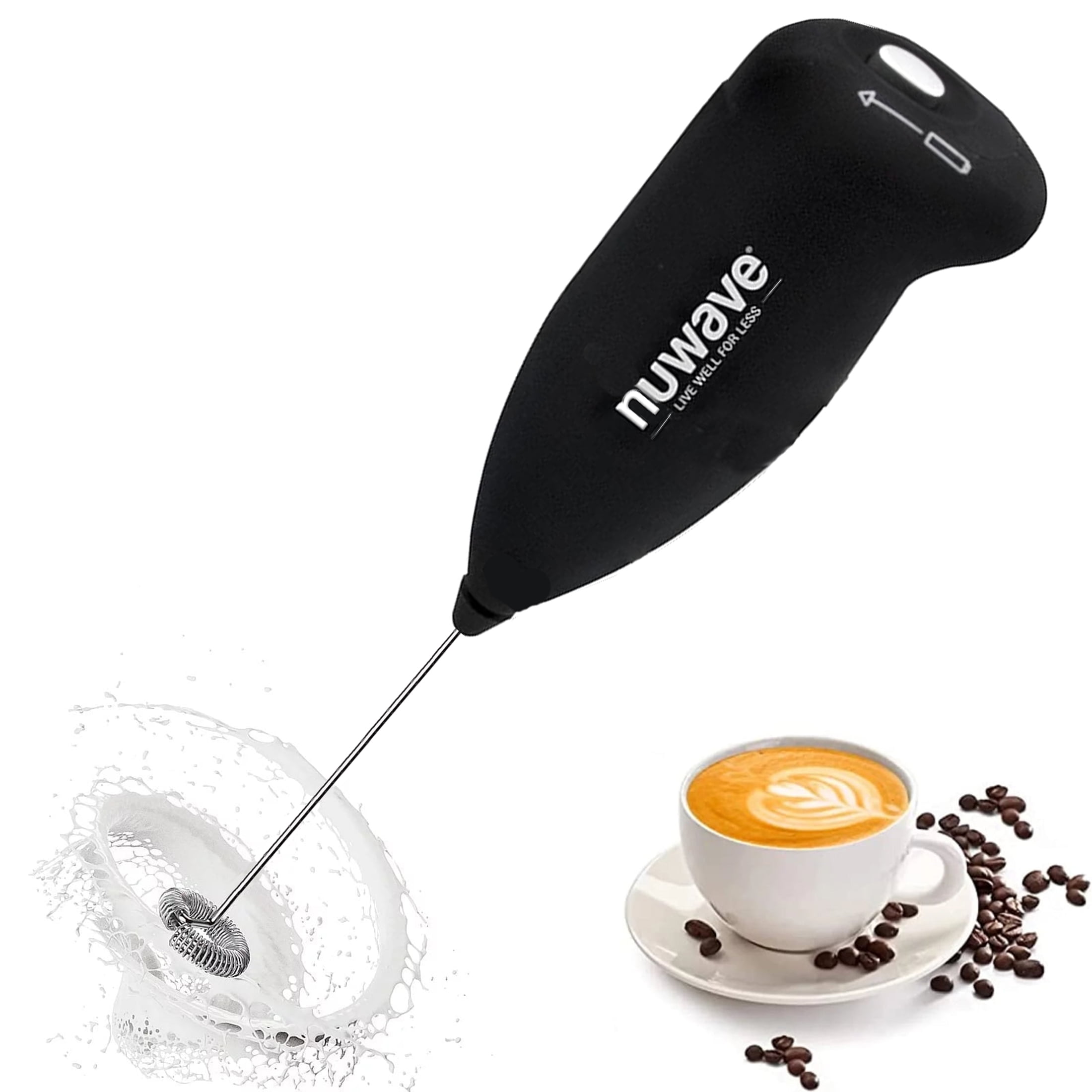NuWave Milk Frother Handheld, Drink Mixer with Stainless Steel Whisk ...
