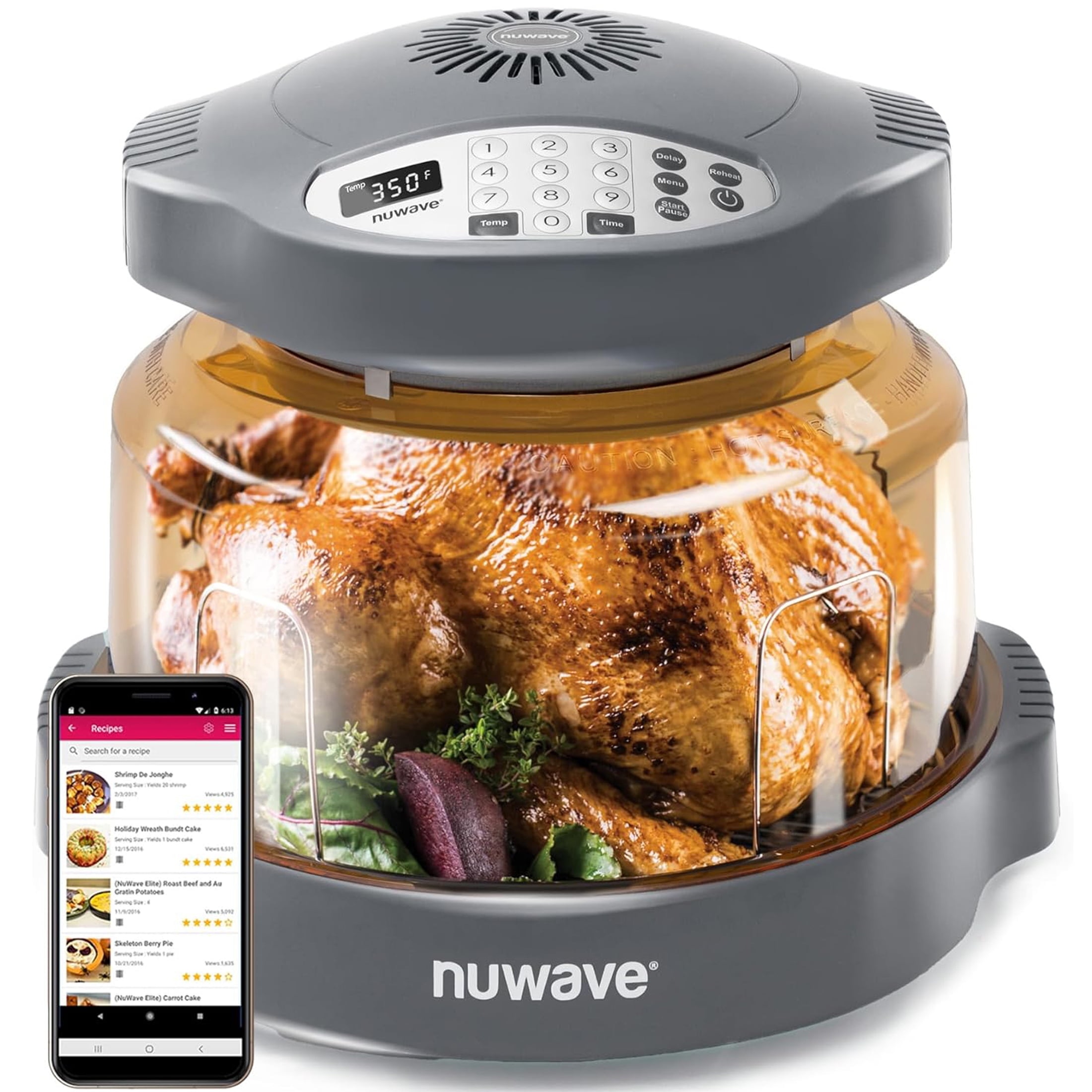 NuWave Pro Plus 2 Air Fryer, Cool Gray - Durable Power Dome - Walmart.com