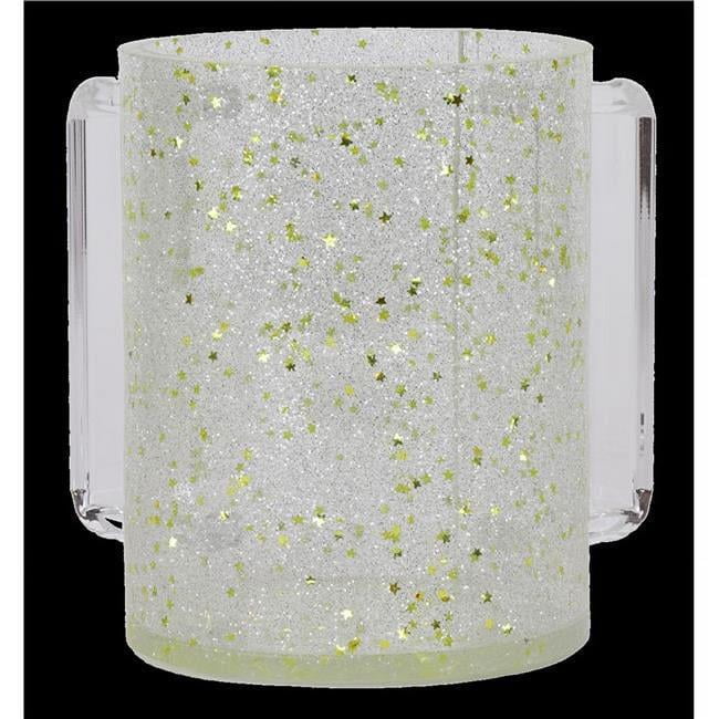 Nua 59980 Acrylic Wash Cups with Gold Glitter & Stars - Clear Handles ...