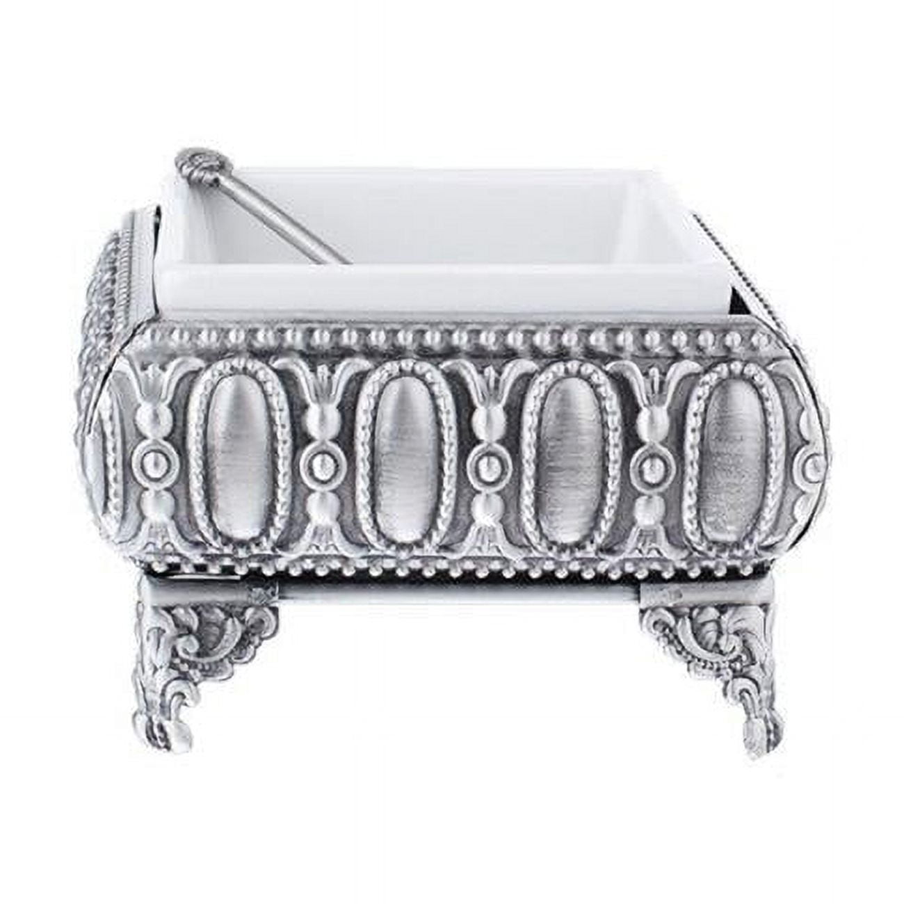 Nua Collection Pewter Dish Porcelin Inserts with Oval Design 5 x 5 in ...