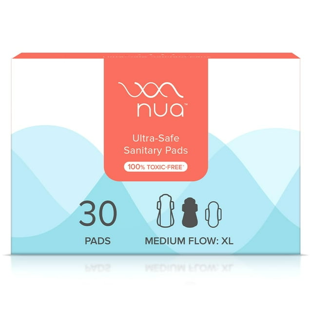 Nua Ultra-Safe Sanitary Pads XL+: 30 U - Walmart.com