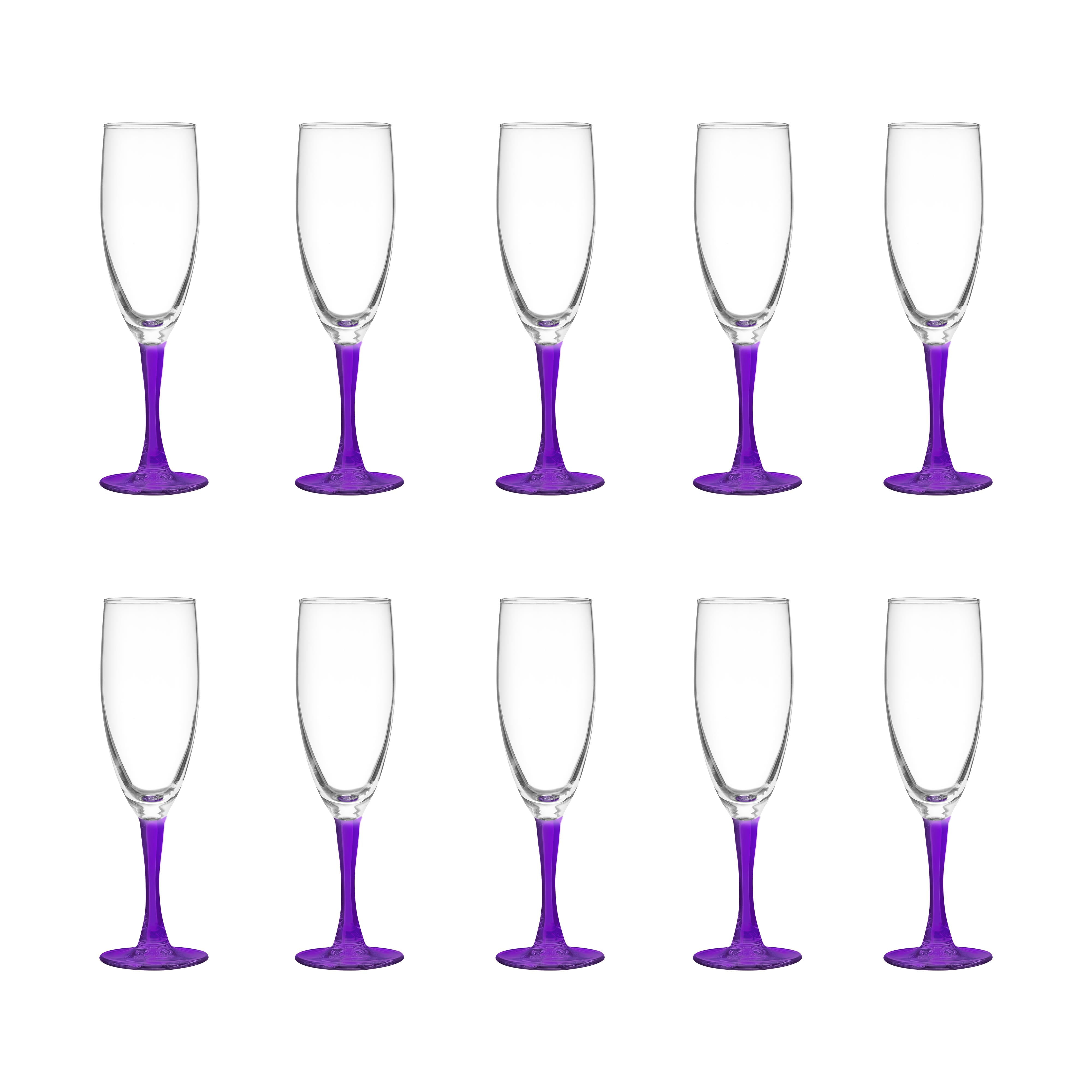 Nuance Champagne Flutes by ARC 5.75 oz. Set of 10, Bulk Pack - Perfect ...