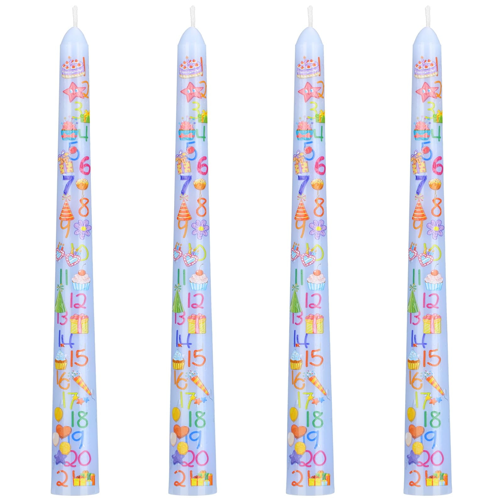 Nuanchu 4 Pcs 10 Inch Birthday Countdown Pillar Candles Baby Shower 1 ...