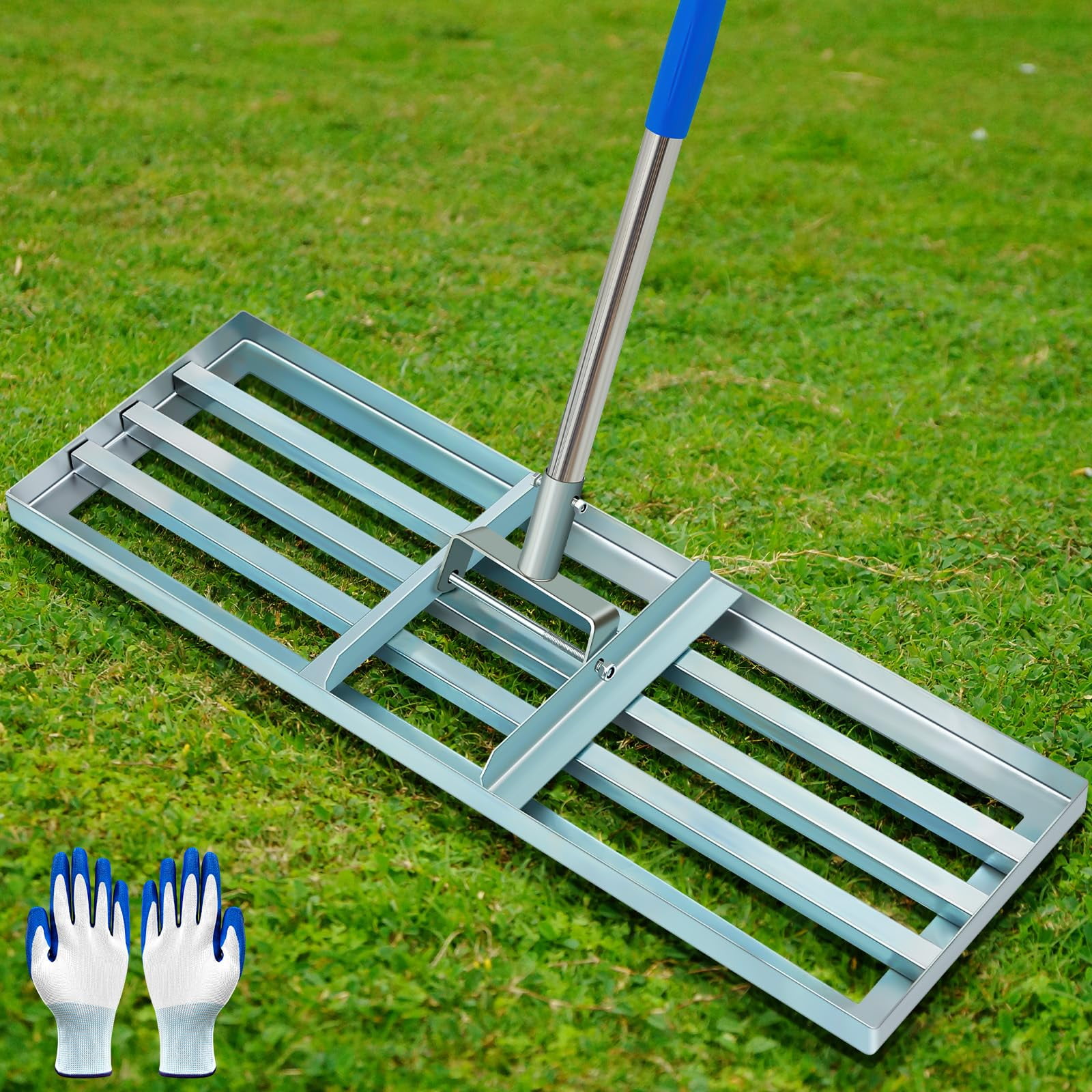 Nuanchu Lawn Leveling Rake with 78'' Long Handle, Stainless Steel ...