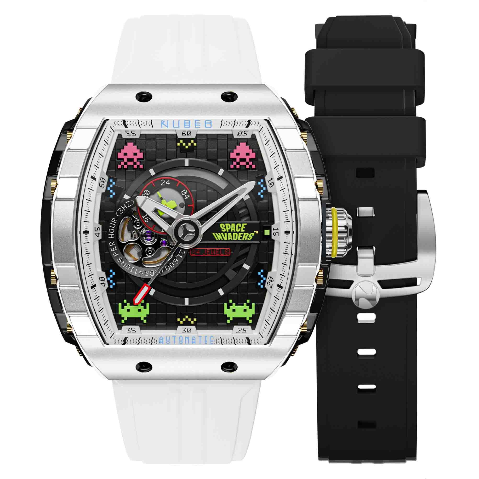 Nubeo Magellan Automatic Space Invaders Stardust Silver Limited Edition ...