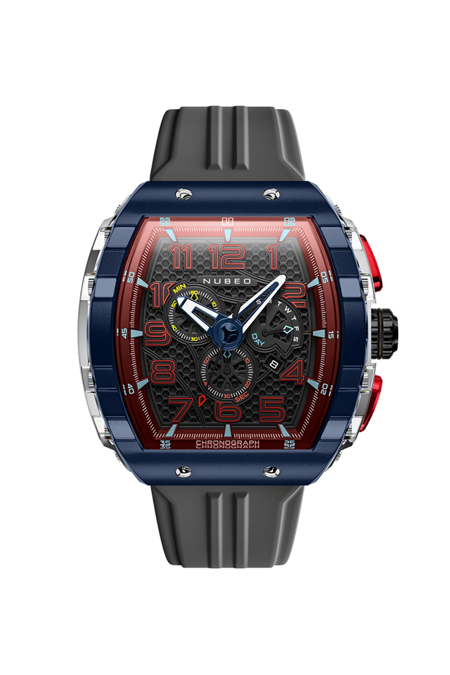 Nubeo Magellan Stainless Steel 49mm Japanese Quartz Wristwatch NB-6088 ...