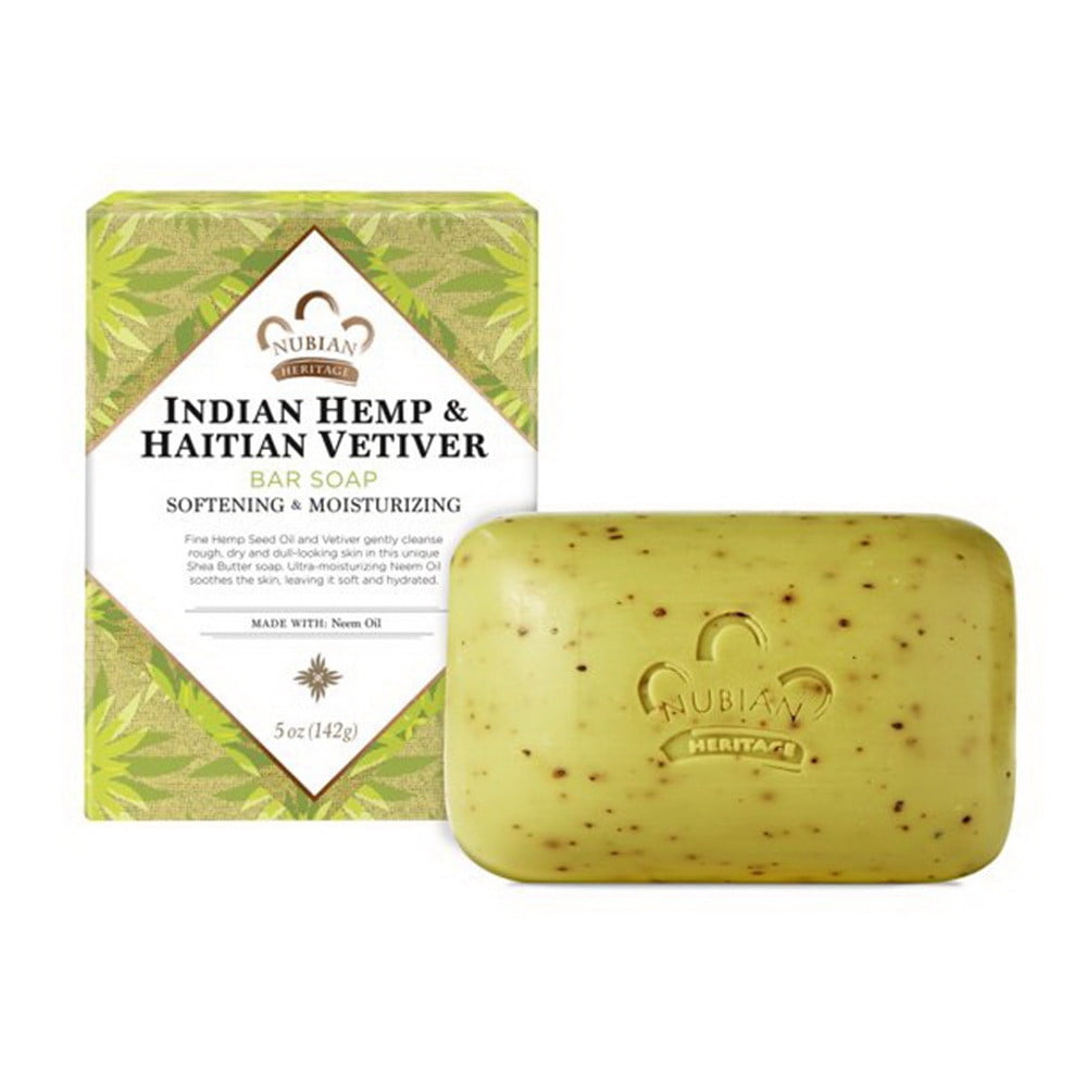 Nubian Heritage Bar Soap Indian Hemp And Haitian Vetiver - 5 Oz, 2 Pack ...
