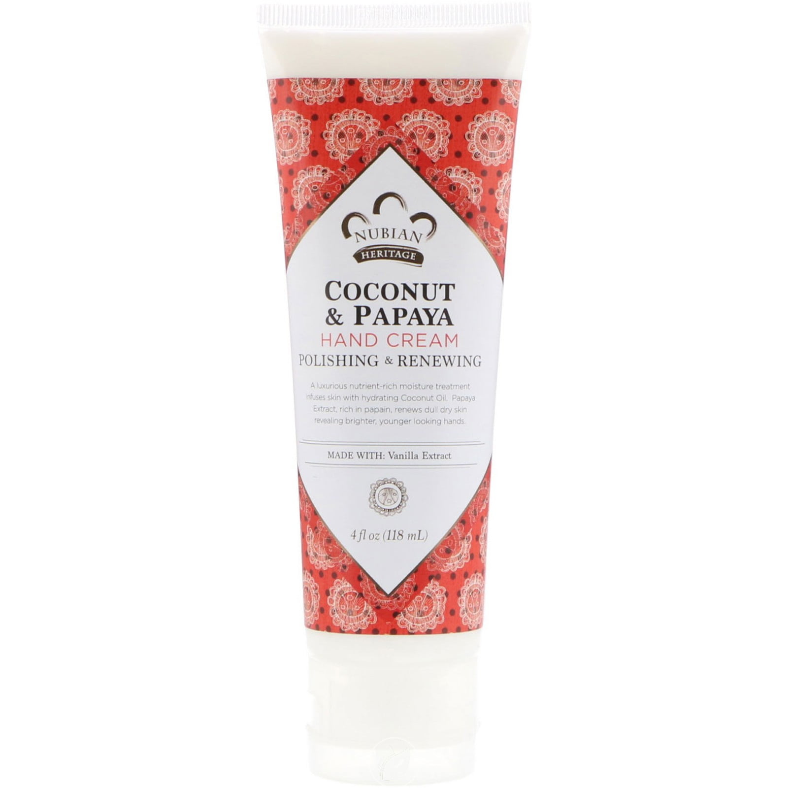 Nubian Heritage, Hand Cream, Coconut & Papaya, 4 Fl Oz (118 Ml), Pack ...