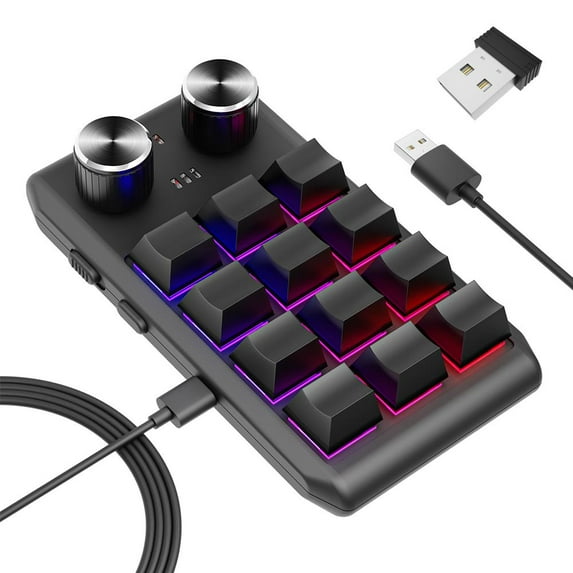 Nuboxa 12 Key Keyboard Custom Shortcuts RGB Programmable Keys Bluetooth O1U6 - Walmart.com