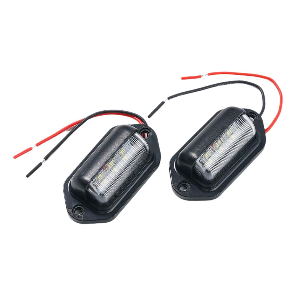 Nuboxa 2Pcs 6 LED License Number Plate Light Lamps For Truck SUV 1224V ...