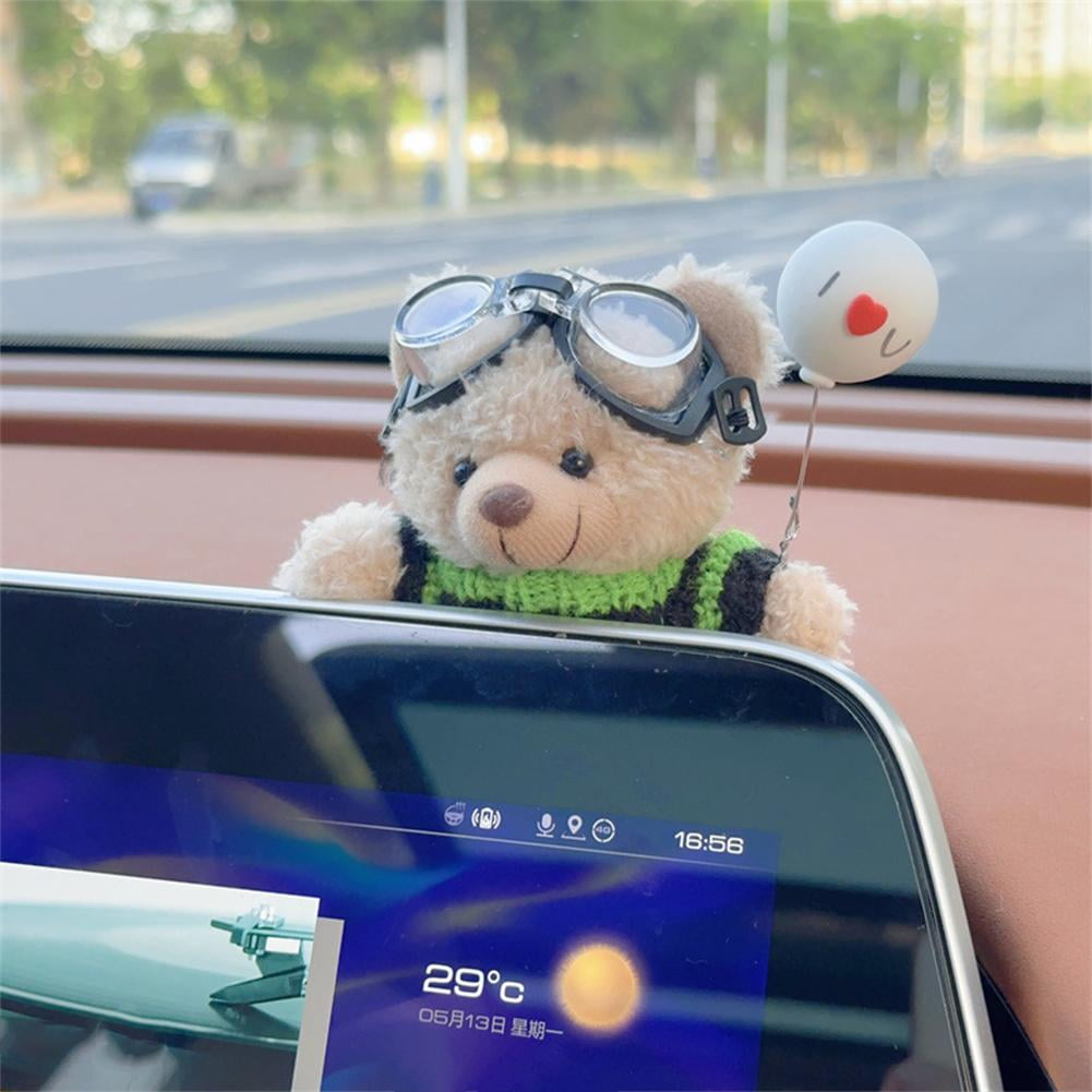 Nuboxa Plush Bear Car Ornaments Car Dashboard Auto Interior Decorations ...