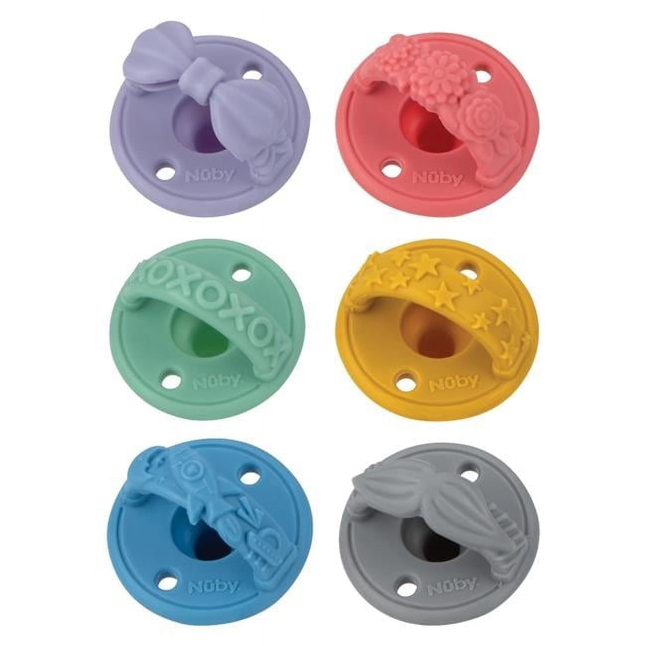 Nuby 2367456 Silicone Pacifiers with Cherry Baglet - 0 Plus Months ...