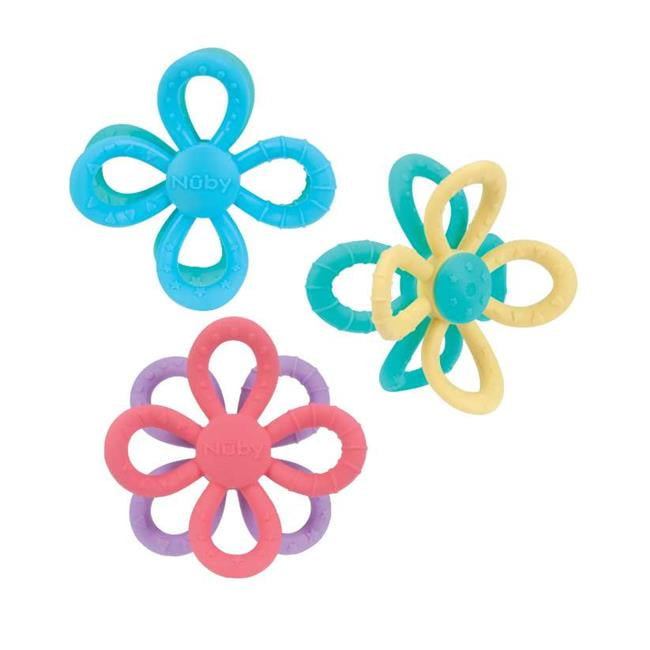 Nuby 2378596 Geo Silicone Teethers with Flower Shapes - Case of 48 ...
