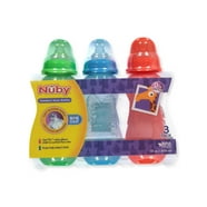 Nuby 3 Pack Non-Drip Standard Neck Bottles - Pink, Purple, and Aqua - Walmart.com