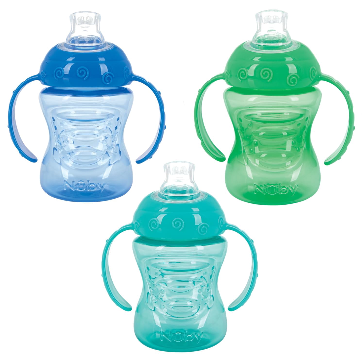 Nuby 3 Pack Two Handle No Spill Toddler Sippy Cups - Toddler Cups Spill ...